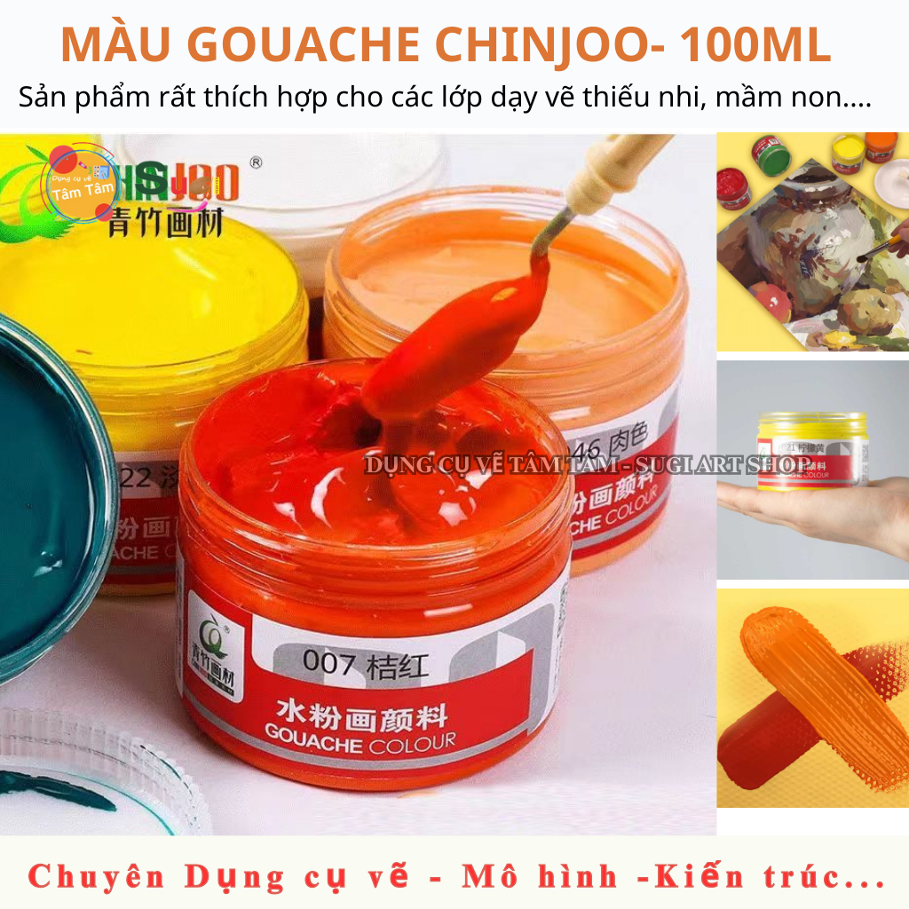 [Sugi Art Shop] Màu Gouache CHINJOO, Màu Woat CHINJOO 100ml | Shopee ...