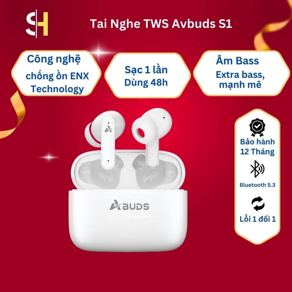 Tai Nghe TWS Avbuds C200 Thời Lượng Pin 24H, Chống Ồn (ENx), ACC Codec ...