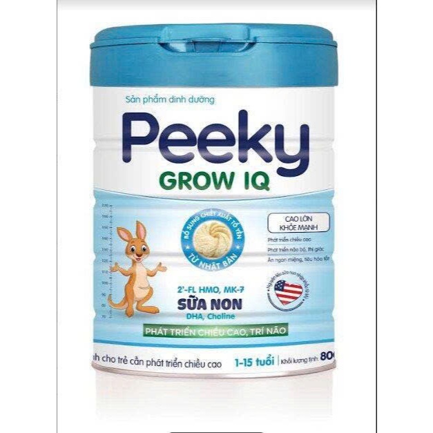 [Date 2025] Sữa Peeky Grow IQ phát triển chiều cao 800g | Shopee Việt Nam