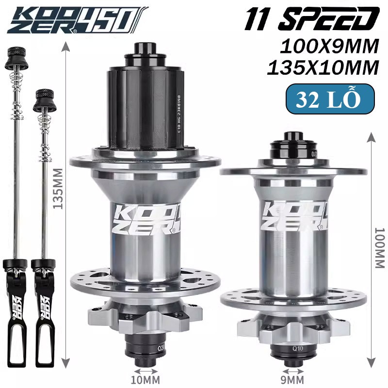Bộ Hub Xe Đạp KOOZER 450 Phanh Đĩa 6 Ốc 32 lỗ Moay Ơ Xe Đạp | Shopee ...