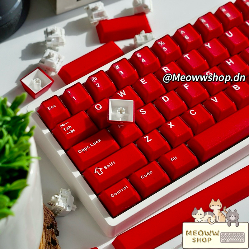 Keycap Aifei Red Semi giống Pyga / Keycap Aifei semi màu đỏ tươi ...