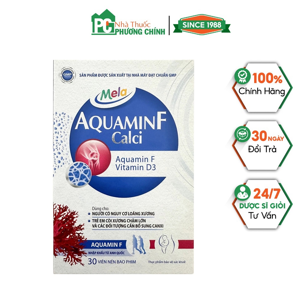 Canxi Hữu Cơ Tảo Biển Đỏ Cho Bà Bầu Mela Aquamin F Calci Giúp Phòng Ngừa Loãng Xương (Hộp 30 ...
