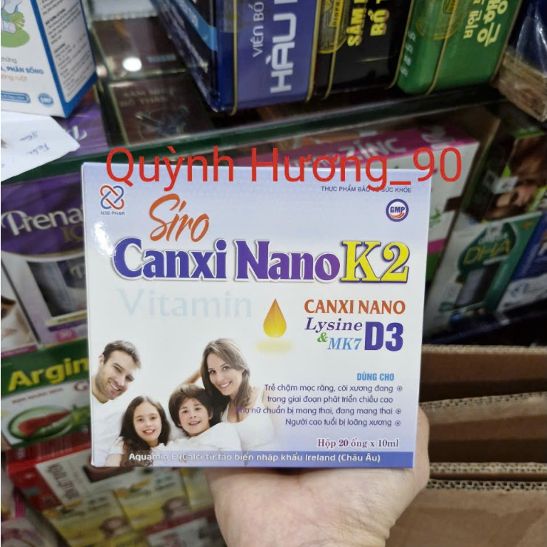 Siro CANXI NANO K2 D3 MK7 hộp 20 ống giúp bổ sung canxi,d3,k2 mk7 cho cơ thể | Shopee Việt Nam