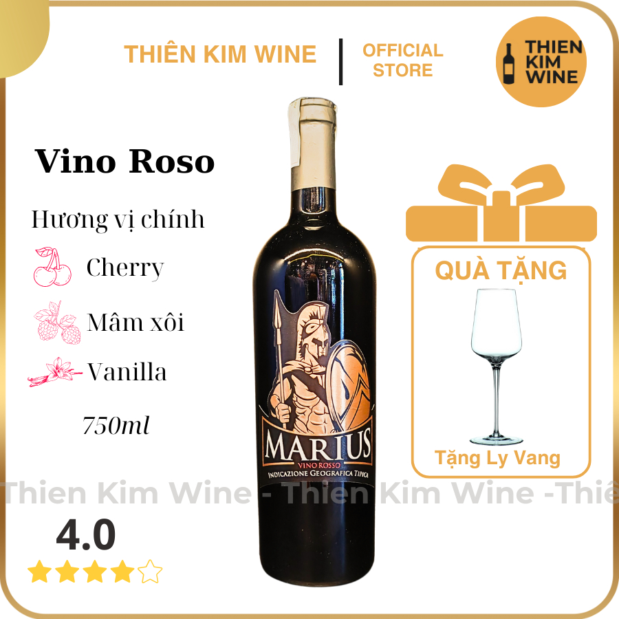 [Chính Hãng] - Rượu Vang Đỏ Ý Cao Cấp Marius Vino Rosso - 750 ml (14,5% ...