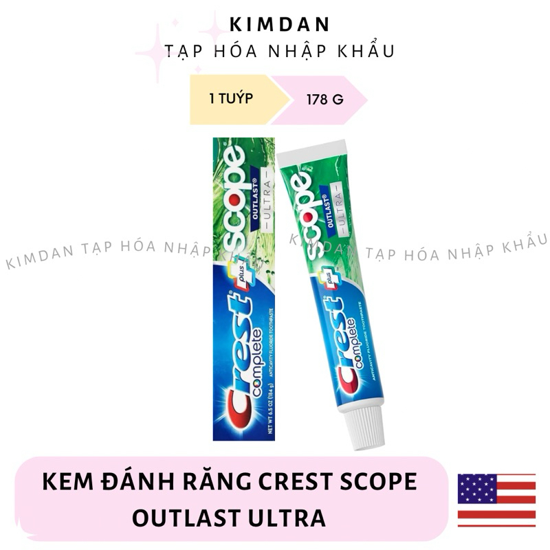 [NK MỸ] KEM ĐÁNH RĂNG CREST COMPLETE PLUS SCOPE OUTLAST ULTRA 178G ...
