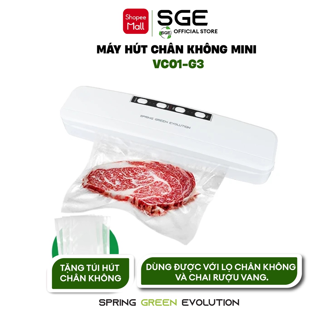 Máy Hút Chân Không SGE VC01-G3 Nhỏ Gọn Hàn Hút Chân Không Nhanh Khoẻ - Tặng Túi Hút Chân Không ...
