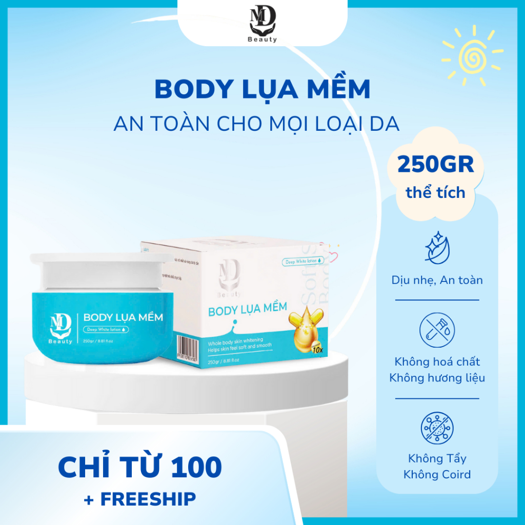 Kem Body Lụa Mềm Dưỡng Trắng Da MD Beauty, Giúp Da Trắng Sáng Mịn Màng ...