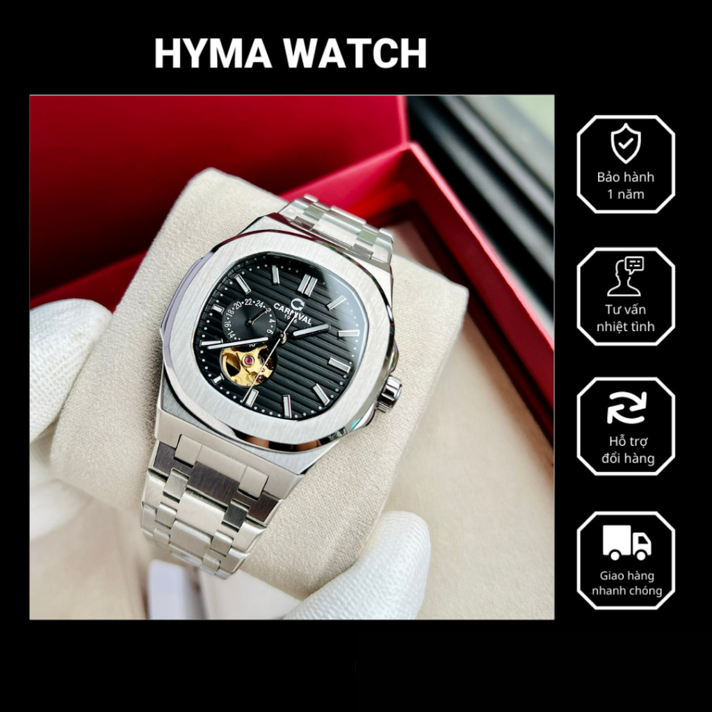 Đồng hồ Nam Carnival 8159G Máy cơ kính sapphire Bảo hành 5 năm Hyma ...