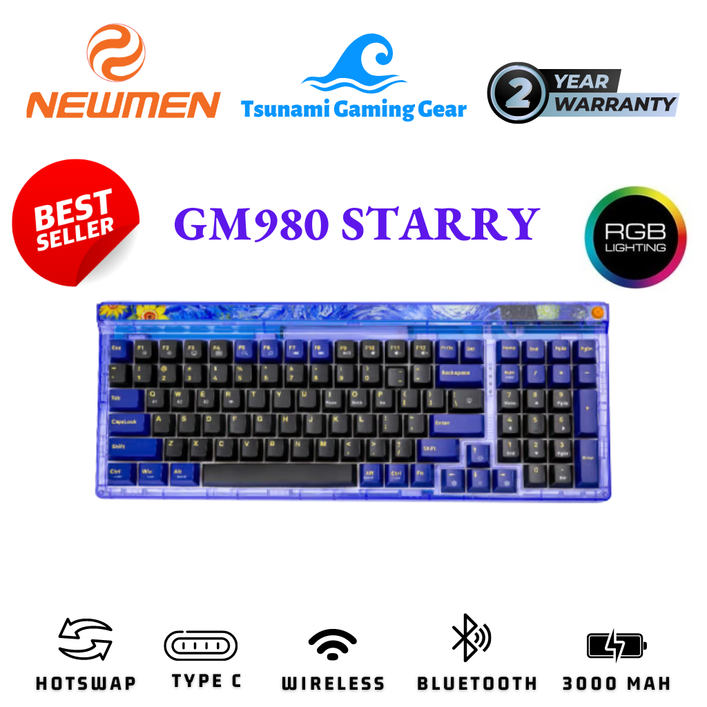 Bàn phím cơ không dây Newmen GM980 Starry Gasket I Layout 100 I ...