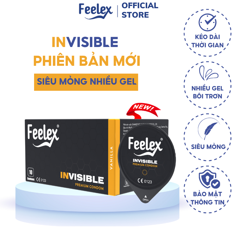 Bao cao su Feelex siêu mỏng, nhiều gel bôi trơn, hương thơm gân gai ...