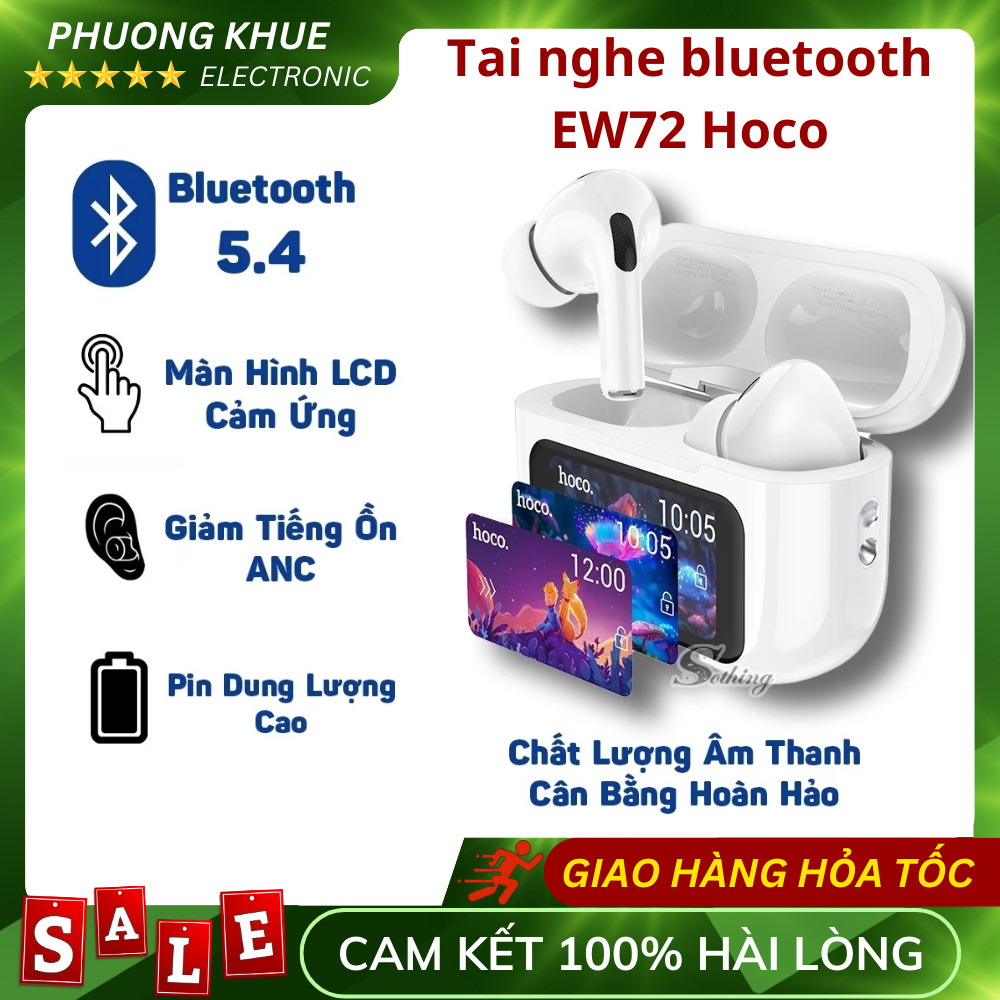 Tai nghe bluetooth Hoco EW72 chống ồn có mic đàm thoại màn hình cảm ứng ...