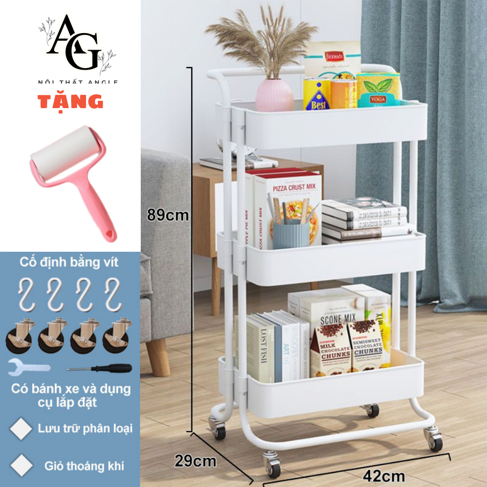 Kệ Xe Đẩy 3 Tầng Khung Sắt Có Bánh Xe, Kệ Xe Đẩy Spa Chất Lượng [Tăng 1 ...