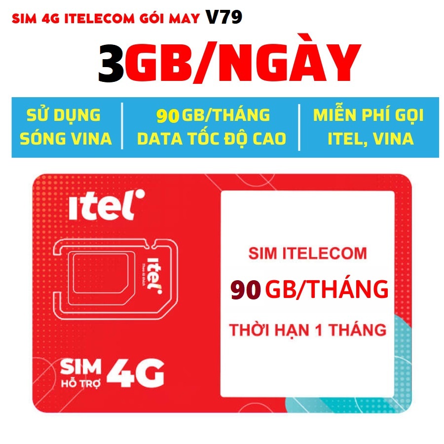 Sim 4G ITelecom Chuẩn Vinaphone Miễn Phí 3GB/Ngày Truy Cập Mạng Sài ...