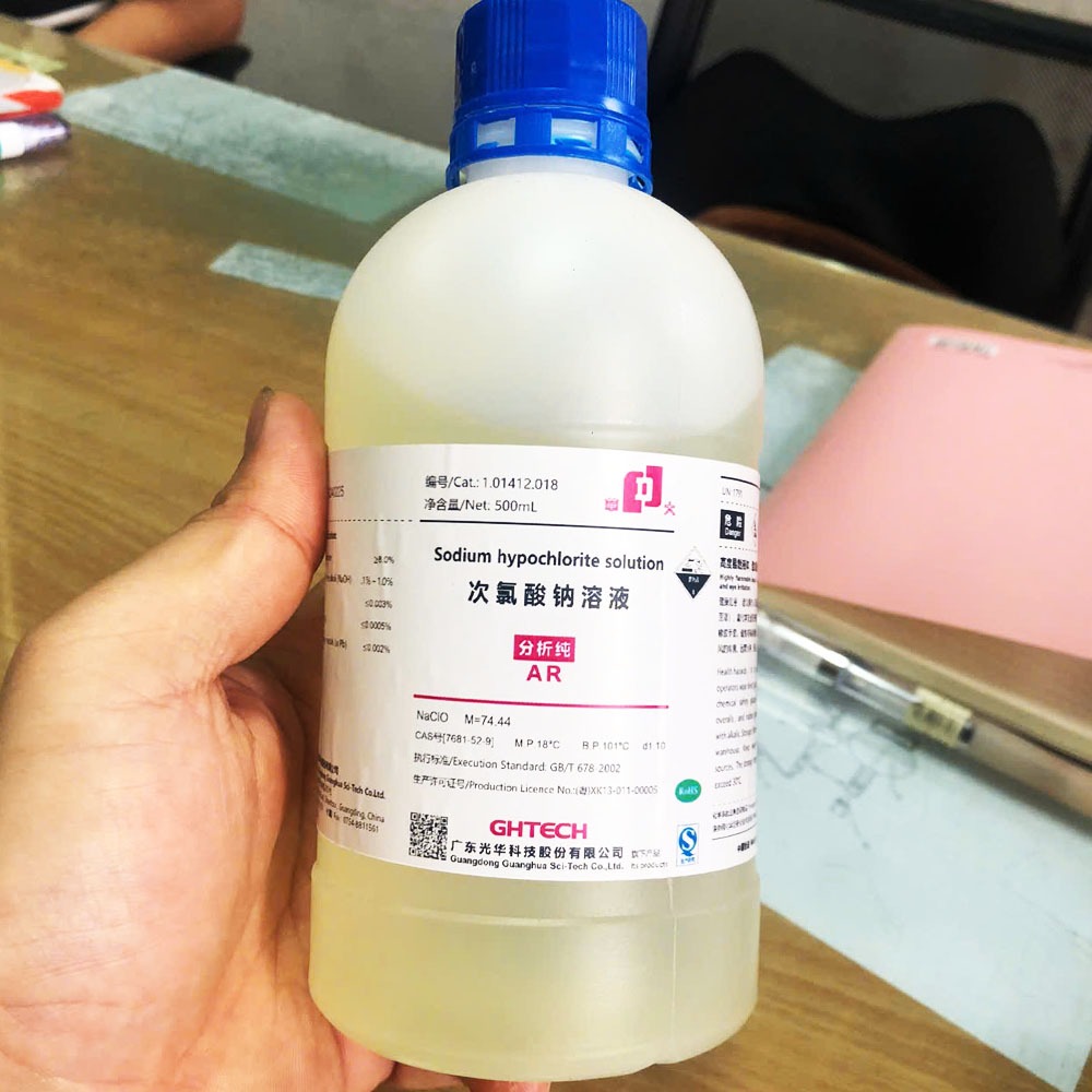 NaClO - Sodium Hypochlorite solution 500ml dùng trong thí nghiệm y tế ...