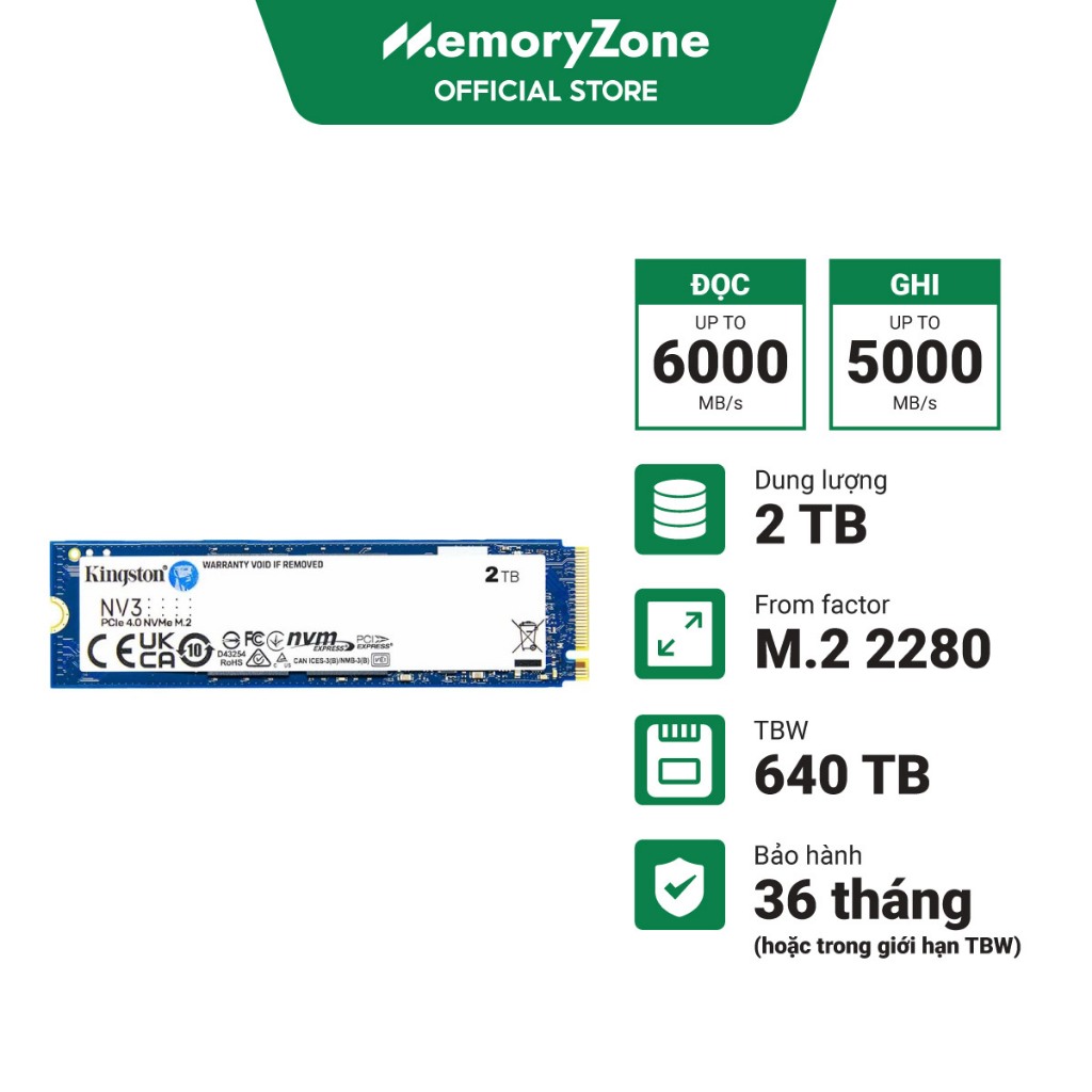 Ổ cứng SSD Kingston NV3 500GB - 1TB - 2TB - 4TB M.2 PCIe Gen4 x4 NVMe ...
