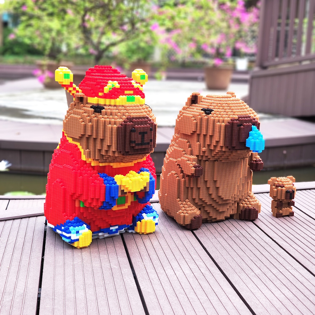 Mô hình lắp ráp capybara sổ mũi, capybara thần tài 35cm, các mẫu ...