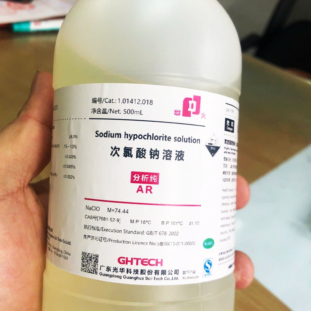 NaClO - Sodium Hypochlorite solution 500ml dùng trong thí nghiệm ...
