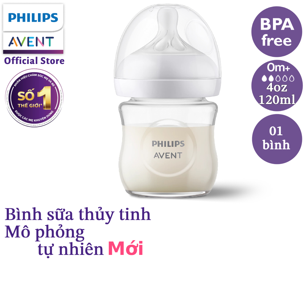 Philips Avent bình sữa thủy tinh mô phỏng tự nhiên mới dung tích 120ml ...