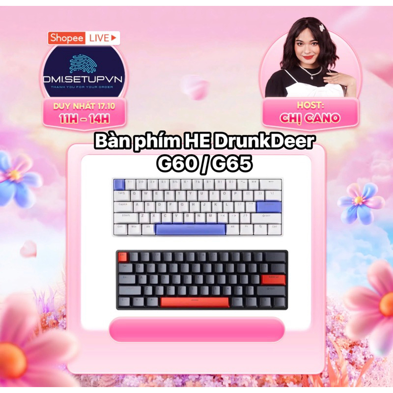 Bàn phím từ HE DrunkDeer G60 | Magnetic Switch - Rapid Trigger | Shopee Việt Nam