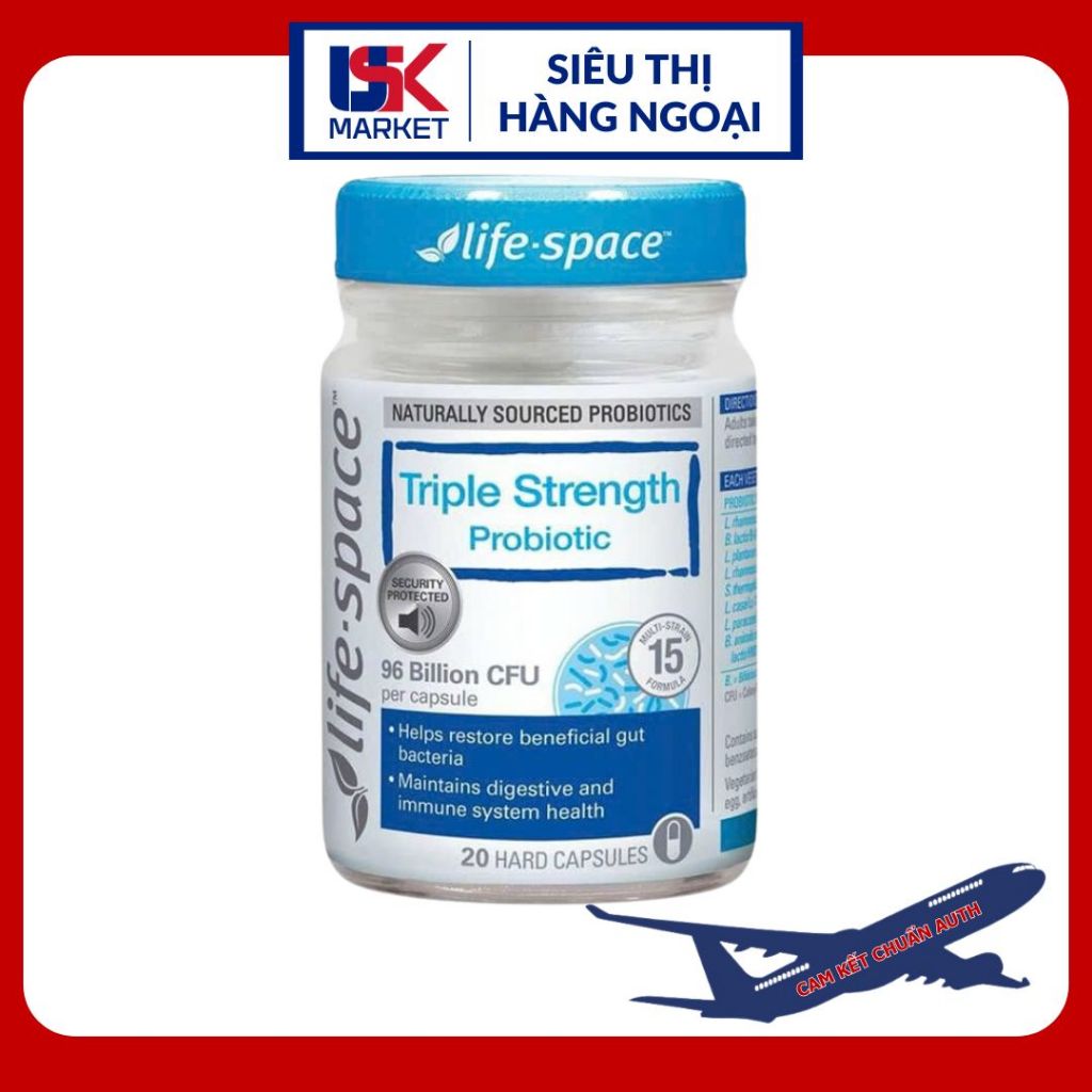 Men vi sinh Life-Space Triple Strength Probiotic 20 viên cho người lớn ...