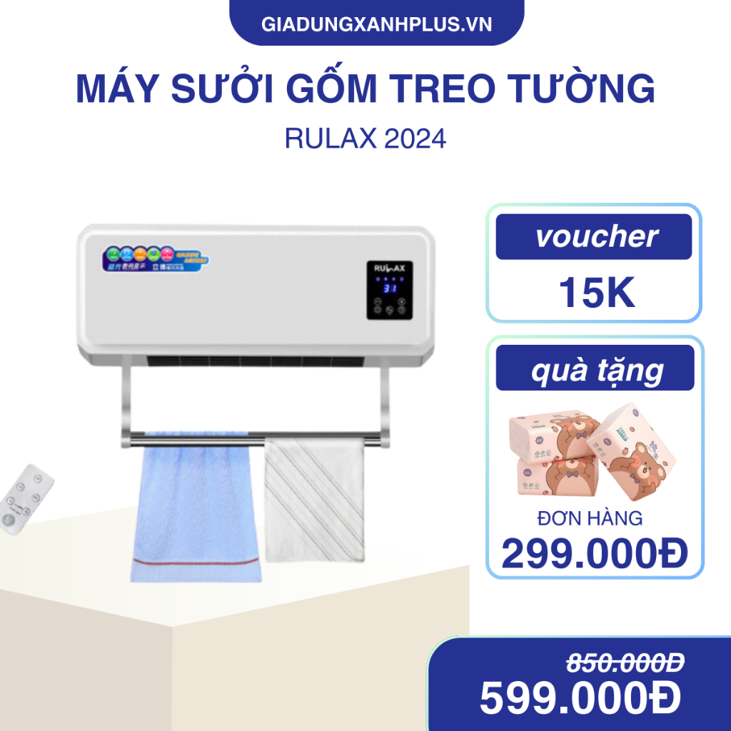 Máy Sưới Gốm Công Nghệ Ceramic Rulax - Sưởi Treo Tường Công Suất 2000W ...