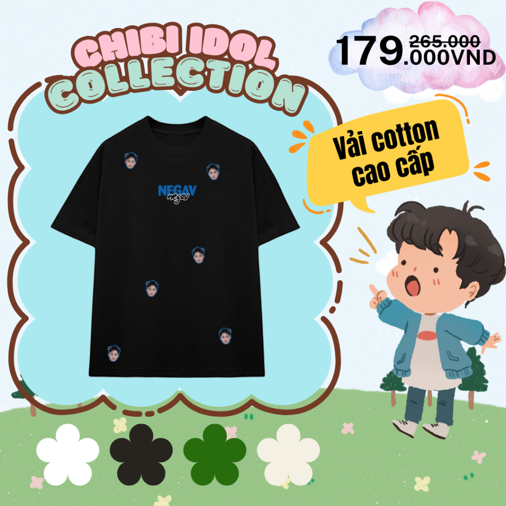 Áo Thun CHIBI IDOL NEGAV form rộng vải Cotton100% STREETSFACTTRENDS ...