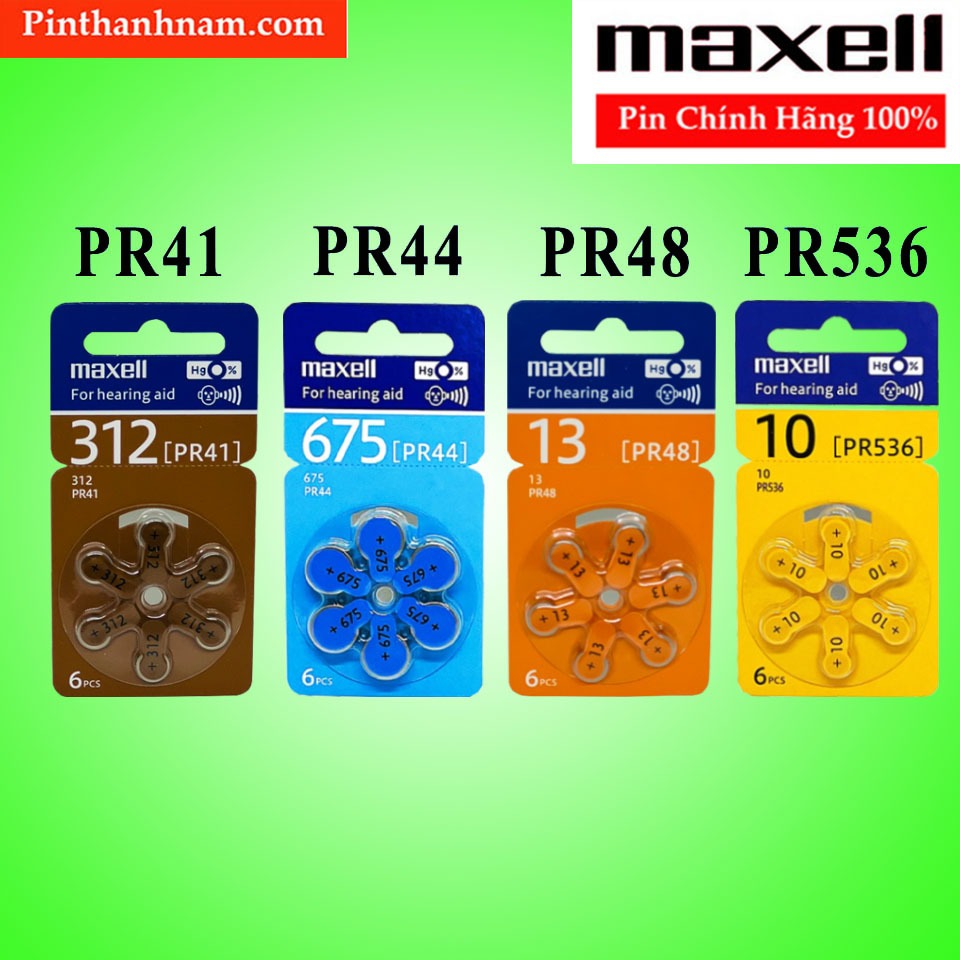Pin Máy Trợ Thính Maxell PR41 ( 312 ) / PR44 ( 675 ) / PR48 ( 13 ) / PR536 ( 10 ) Chính Hãng ...