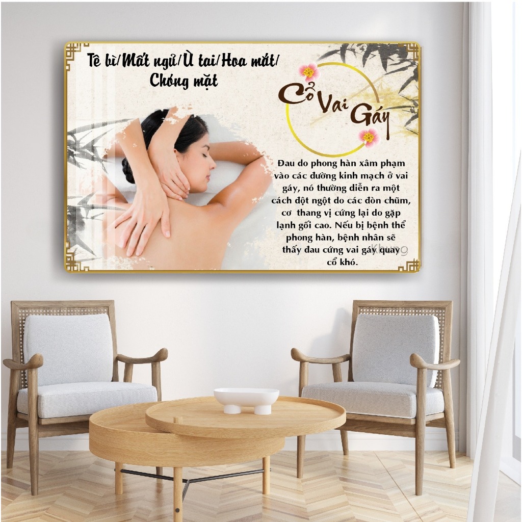 Mẫu mới Tranh tráng gương dưỡng sinh, Massage cổ vai gáy, Masage body ...