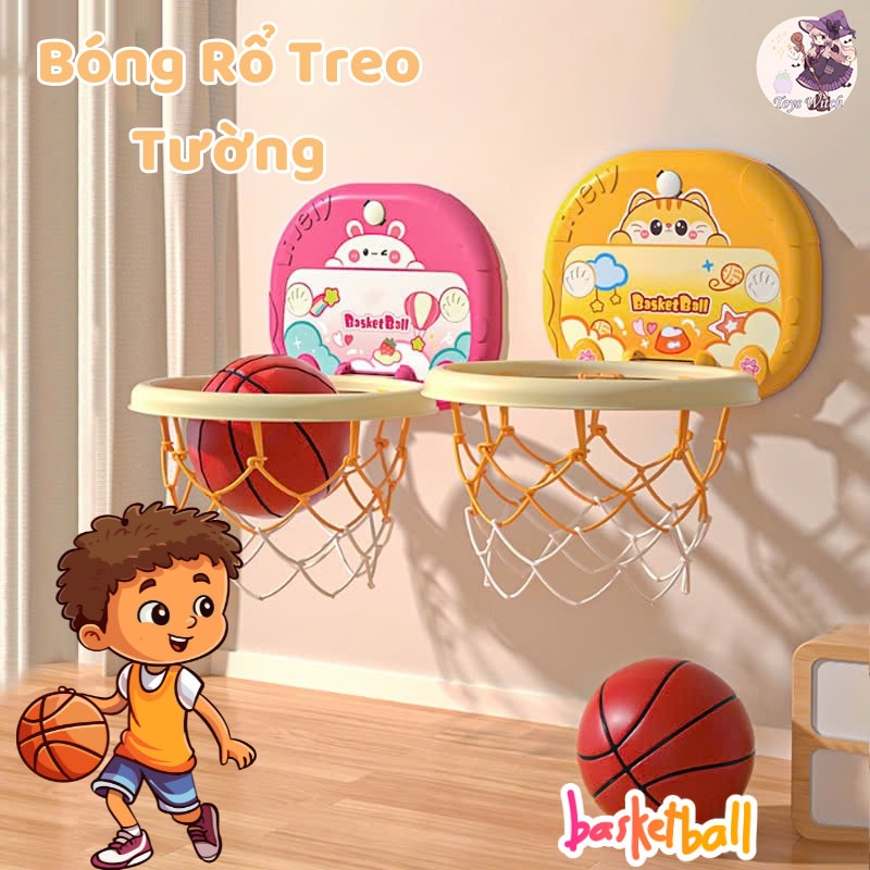 Đồ Chơi Bóng Rổ Treo Tường Cún Shiba / Thỏ Hồng Dễ Thương Tặng Kèm Bóng ...