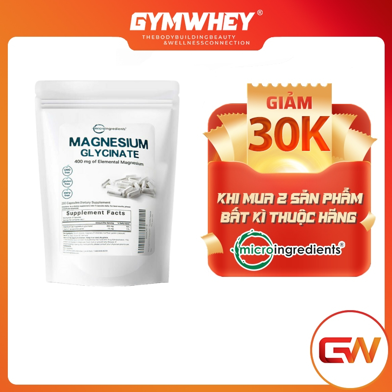 MICRO INGREDIENTS MAGNESIUM GLYCINATE Bổ Sung Magie Hỗ Trợ Sức Khỏe T ...