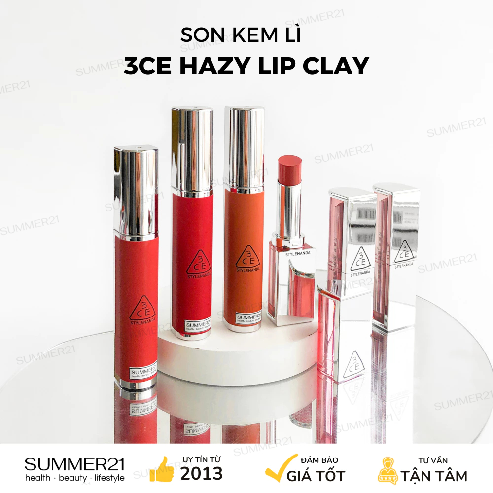 Son kem lâu trôi 3CE HAZY LIP CLAY | Shopee Việt Nam