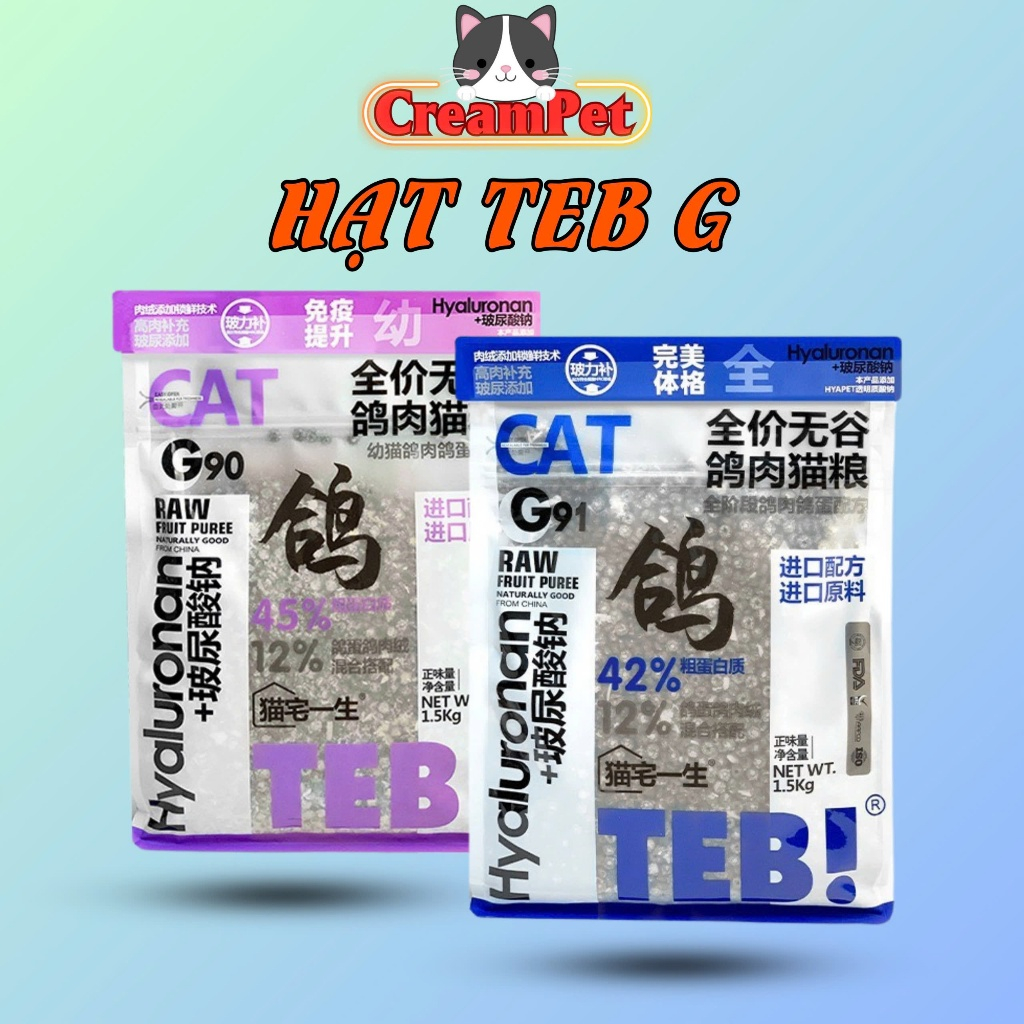 Hạt cho Mèo Teb G protein cao 42-45% - Hạt mix topping ruốc dành cho ...