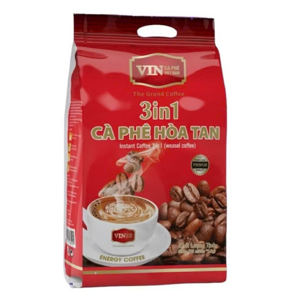 Bịch 50 gói Vin Cà Phê Hòa Tan 3in1 - Bịch 50 gói x 16gr | Shopee Việt Nam