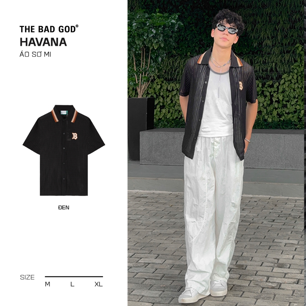 Áo sơ mi nam ngắn tay cuban The Bad God Hanava | Shopee Việt Nam