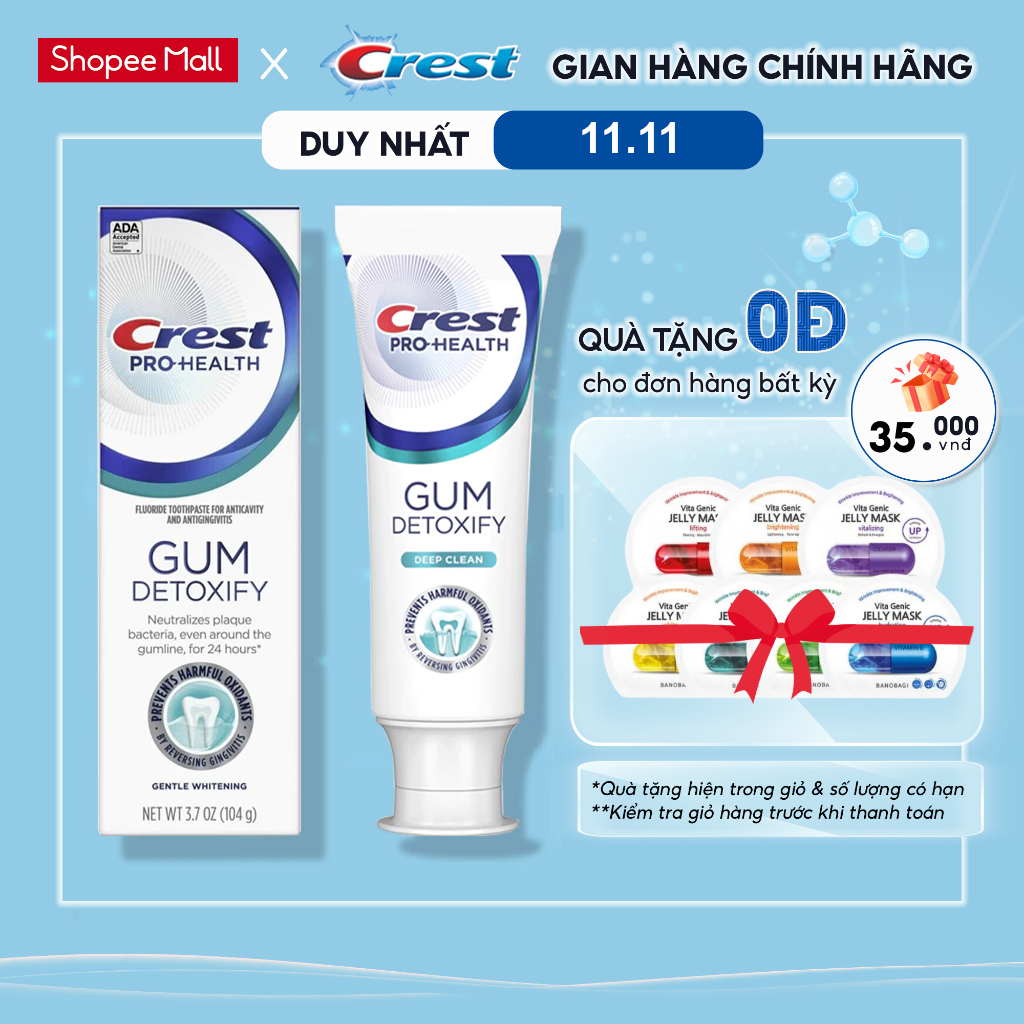 Kem đánh răng Crest Pro Health Gum Detoxify Ultra, 133g | Shopee Việt Nam