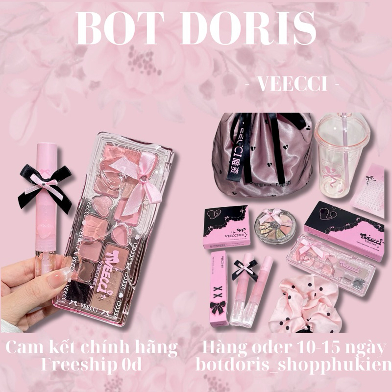Set mỹ phẩm son, phấn mắt Veecci 8 món, phụ kiện BOT DORIS | Shopee ...
