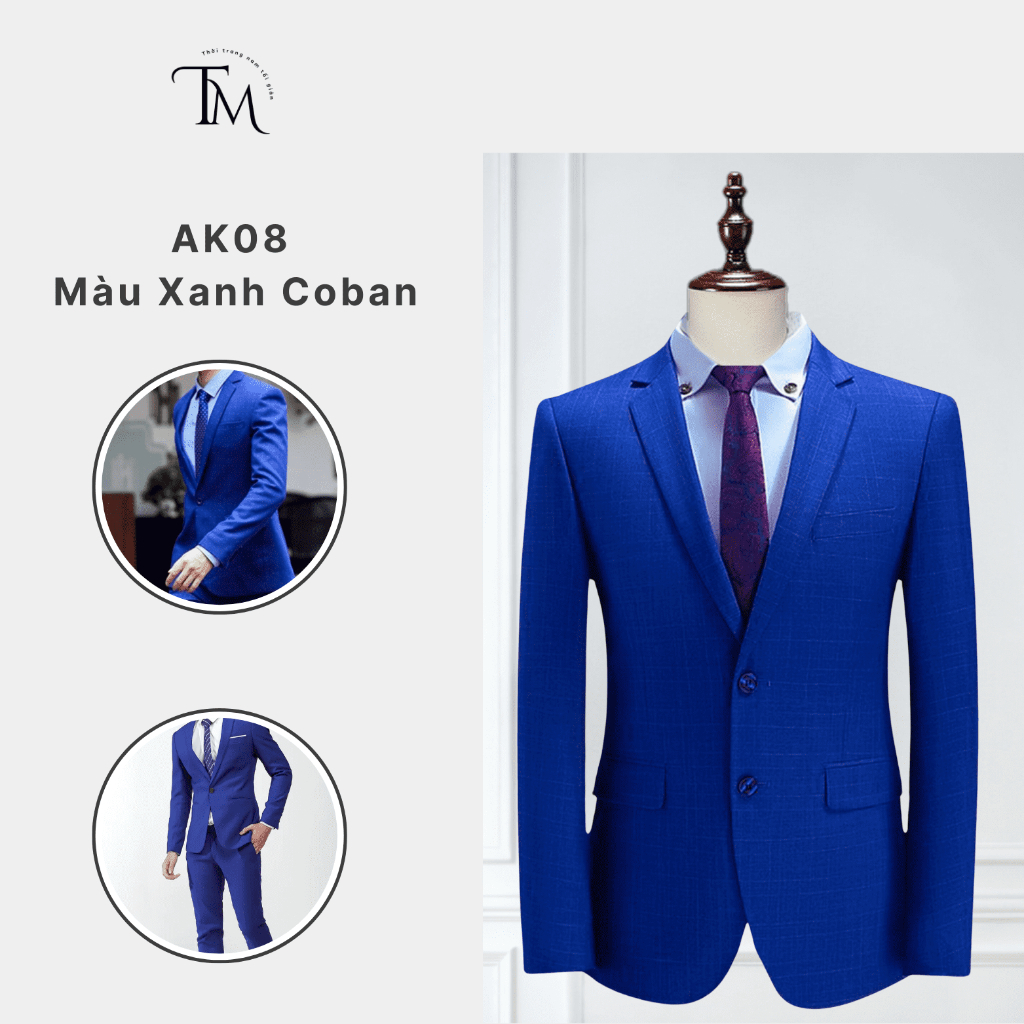 Áo Khoác Vest Nam Thanh Niên Màu Xanh Coban, Phong Cách Thời Trang Trẻ Trung, Chất Liệu Cao Cấp ...