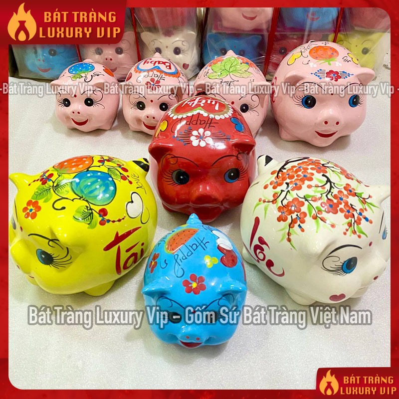 Heo Đất Tiết Kiệm - Ống Heo Xinh Hàng Bát Tràng Vẽ Tay | Shopee Việt Nam