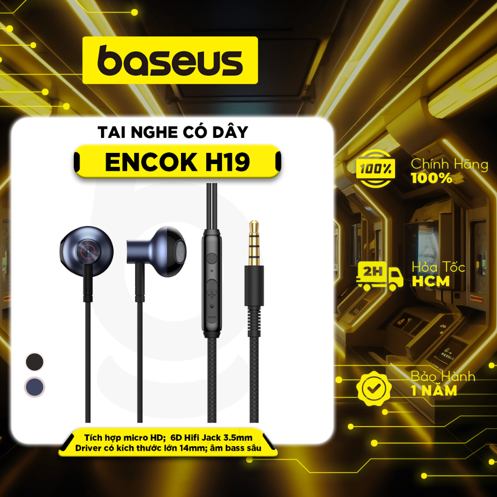 Tai nghe Baseus Encok H19 có Dây 6D Hifi Jack 3.5mm | Shopee Việt Nam
