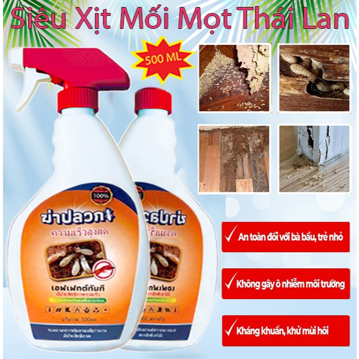 Chai Xịt Diệt Mối Mọt THÁI LAN GECKO 500ml, Diệt Mối Cửa Gỗ, Sàn Gỗ, Tủ ...