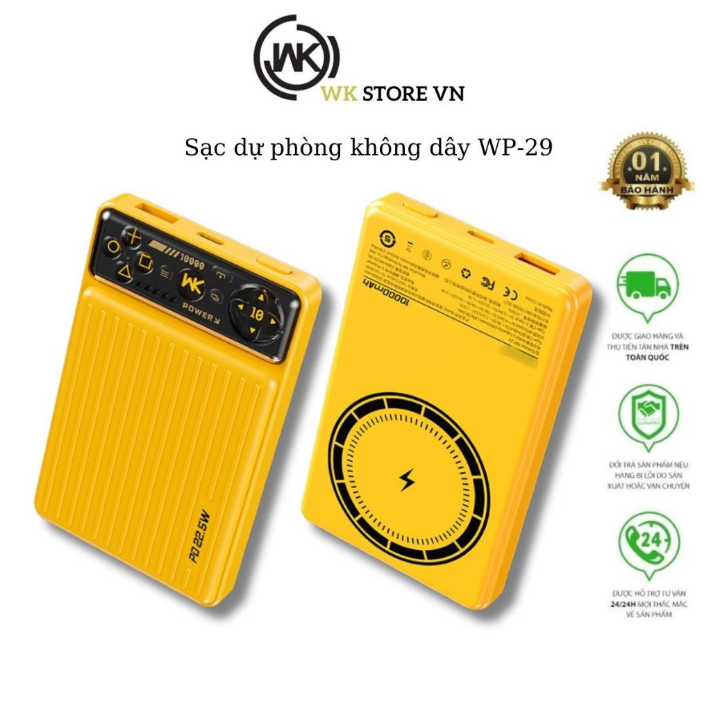 Sạc dự phòng không dây WK WP29 dung lượng 10.000mAh | Shopee Việt Nam