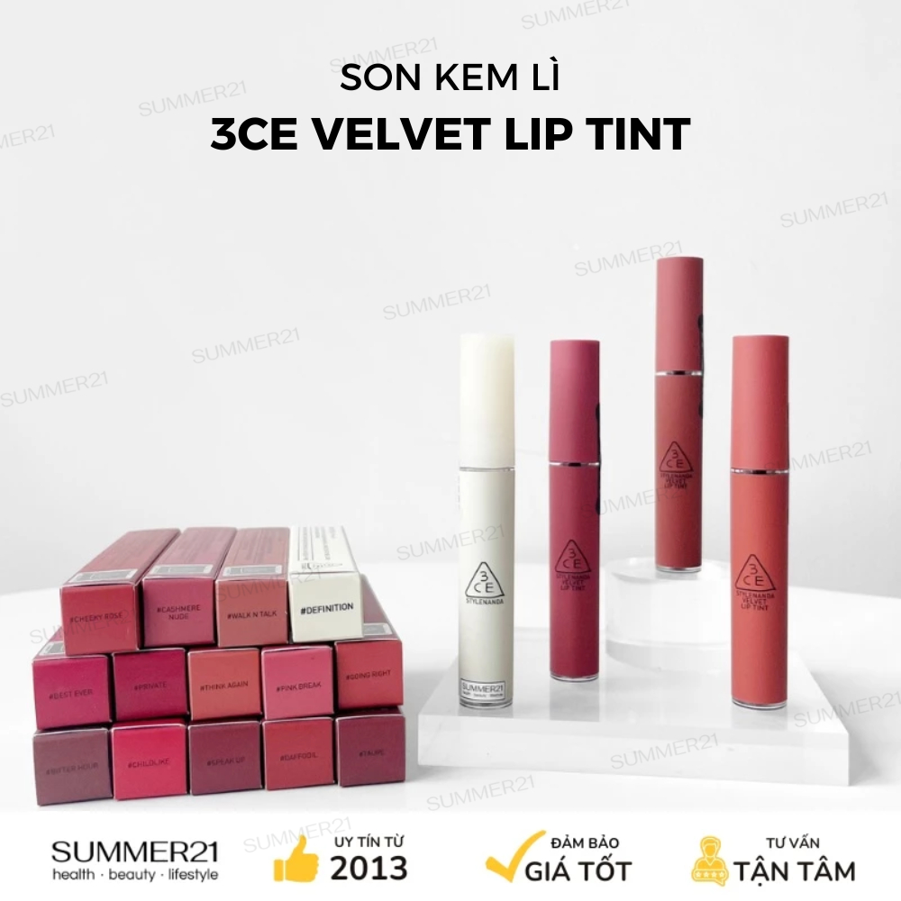 Son Kem 3ce Velvet Lip Tint (Bảng Màu Mới) | Shopee Việt Nam