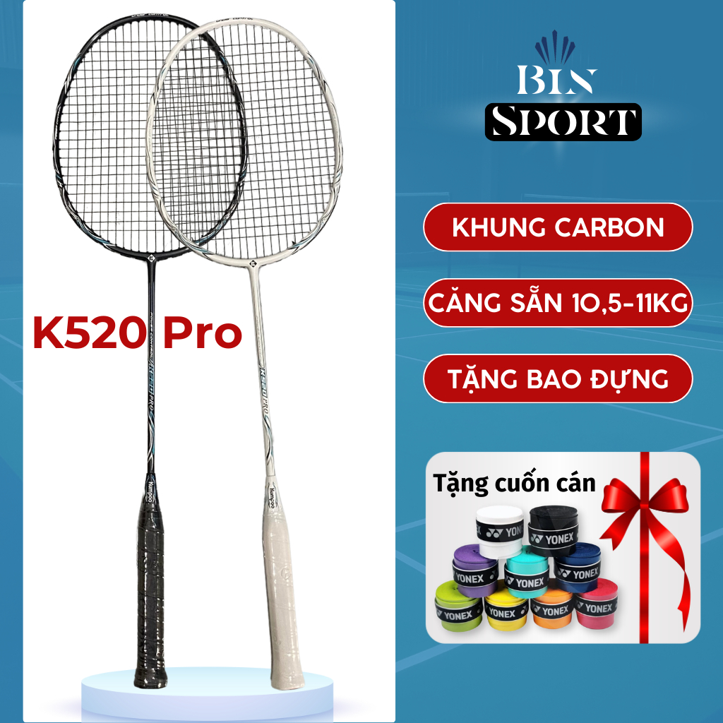 Vợt cầu lông Kumpoo K520 Pro chính hãng, căng sẵn 11kg, vợt kumpo siêu ...