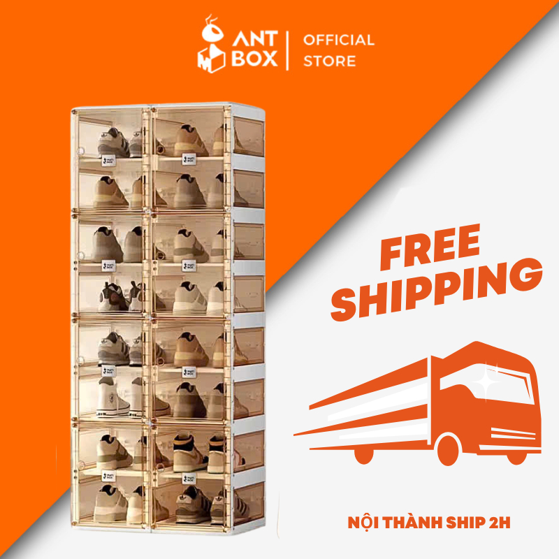 Tủ Nhựa Để Giày Antbox, Kệ Để Giày Gấp Gọn, Giá Đựng Giày Đa Năng Chống Ẩm và Bụi Độ Bền Cao ...