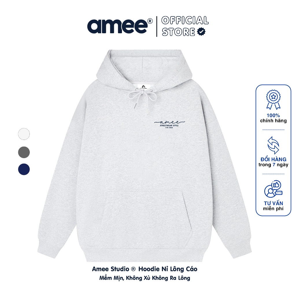 Áo Hoodie Nỉ Lót Nhung Lông Cáo Cao Cấp Amee Studio / Signature ...