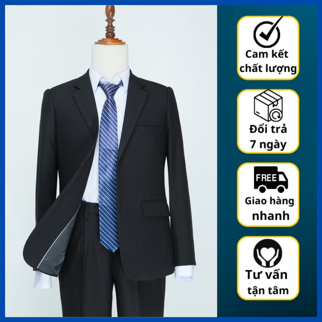 bộ vest nam comple - bộ quần áo vest trung niên 2 khuy vải cao cấp ...