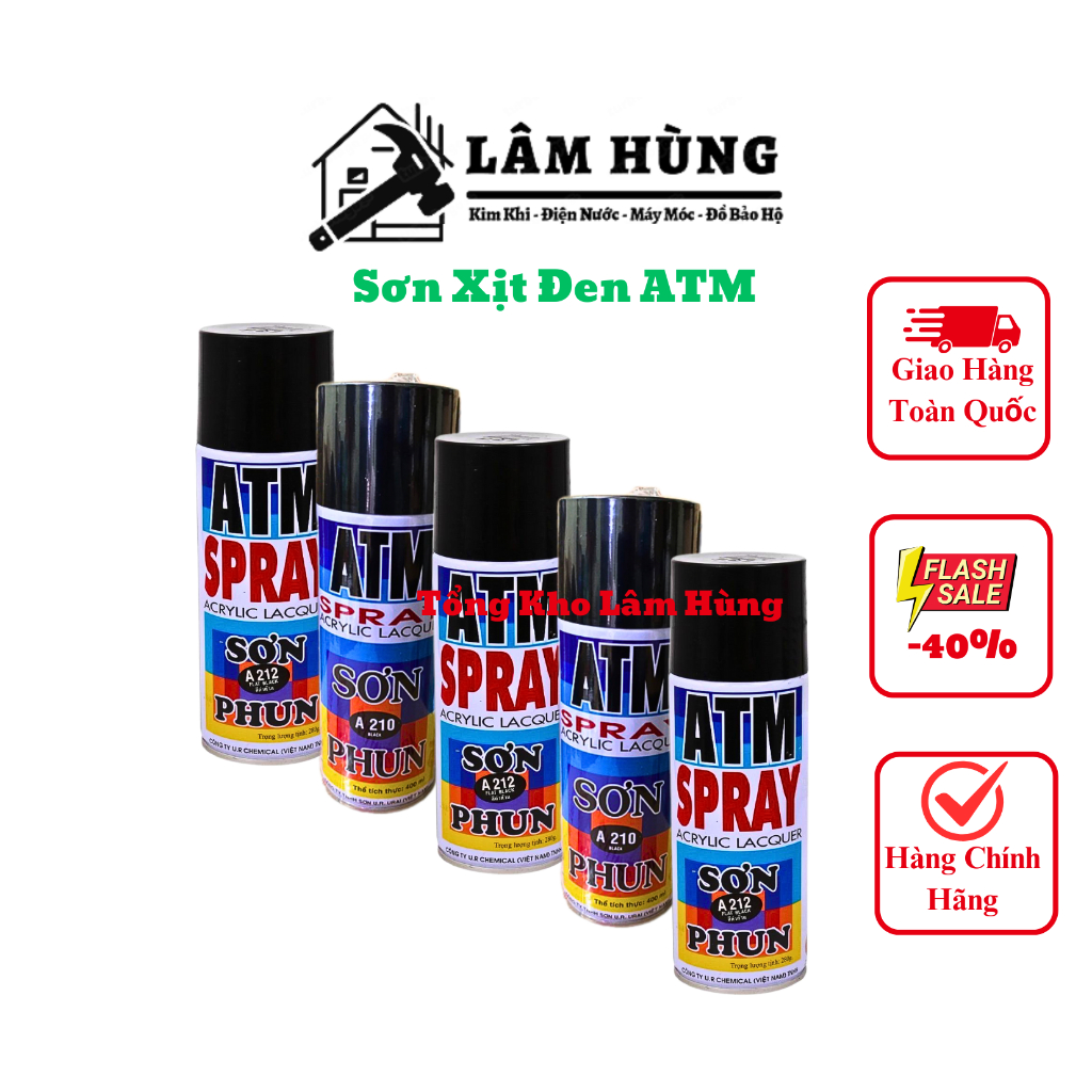 Sơn Xịt Màu Đen ATM - Sơn Phun Đen ATM A210/A212 - Sơn Phun Xịt Đen Cao ...