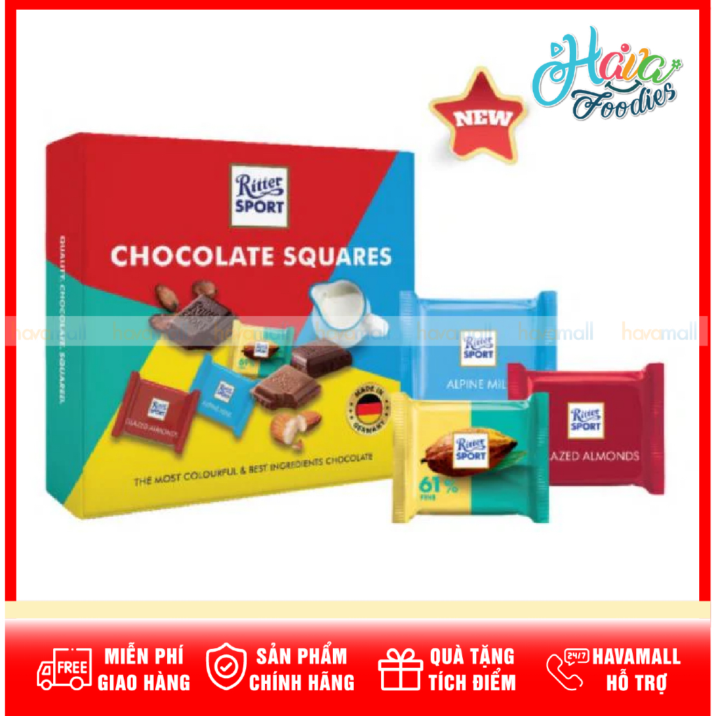 Socola Ritter Sport Chocolate Squares 90g | Shopee Việt Nam