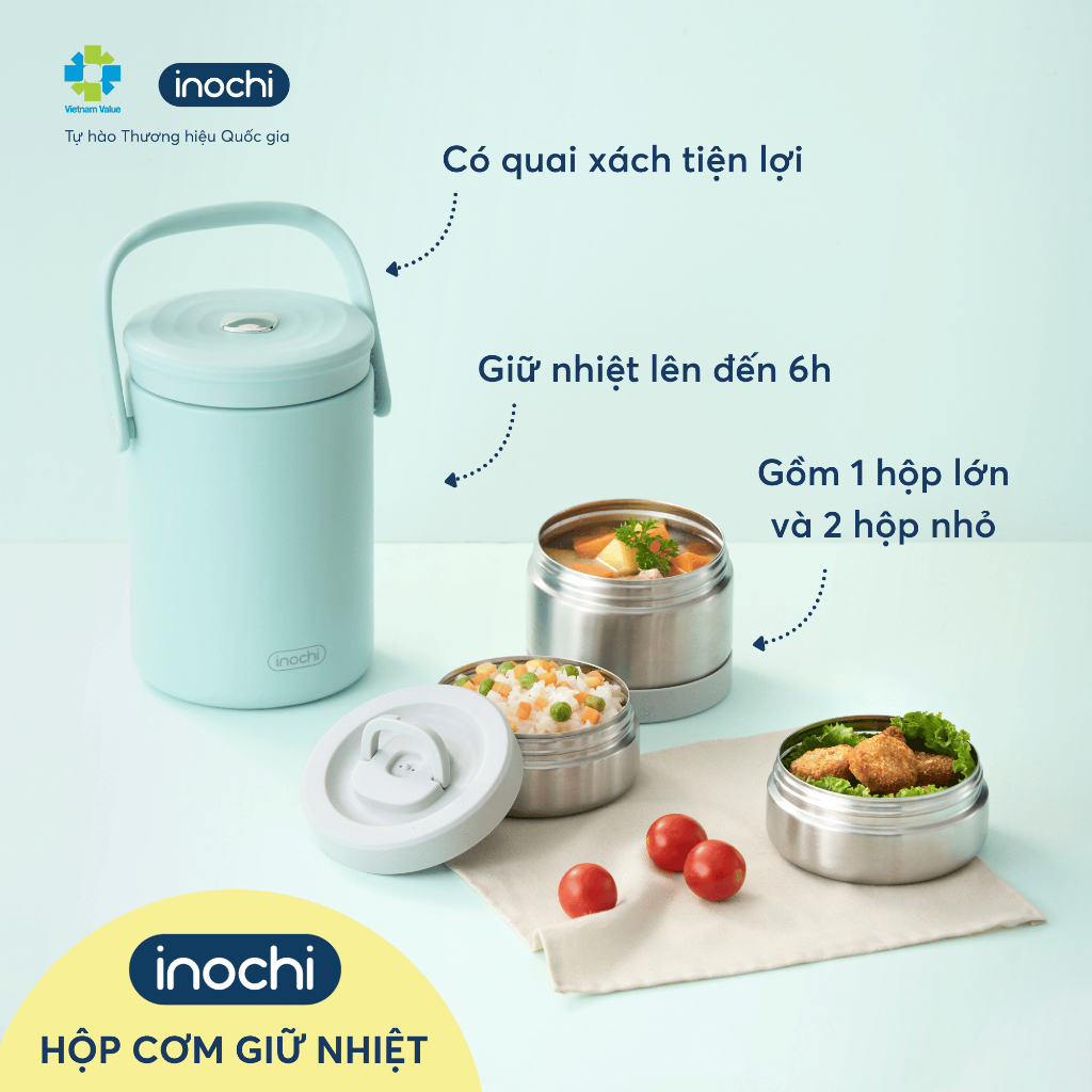 Hộp Cơm Giữ Nhiệt Inochi Fuji 1700-1800ml - Inox 304, Giữ Nóng Lâu ...