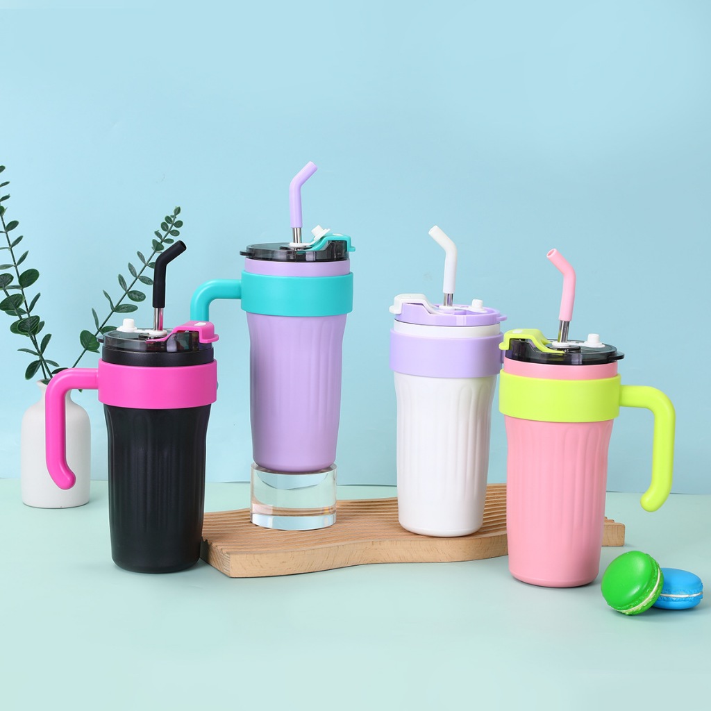 LY GIỮ NHIỆT BẰNG THÉP KHÔNG GỈ 2 LỚP CÓ TAY CẦM VÀ ỐNG HÚT DUNG TÍCH 860ML | Shopee Việt Nam